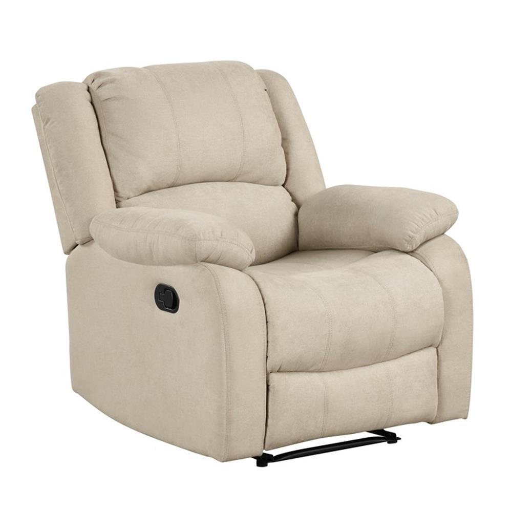 Pemberly Row Modern / Contemporary Fabric Manual Recliner in Oatmeal ...