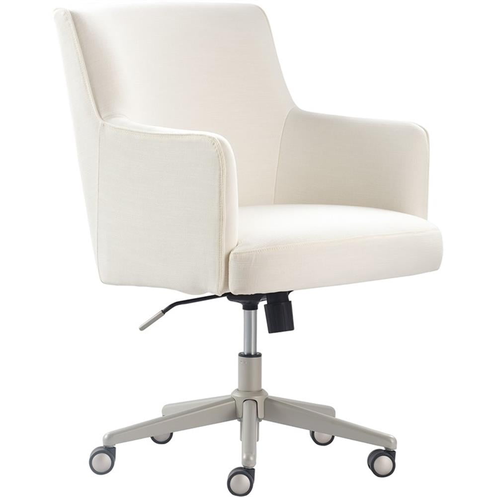 Pemberly Row Ivory Office Chair, Ergonomic, Cushioned Seat, Padded Arms ...