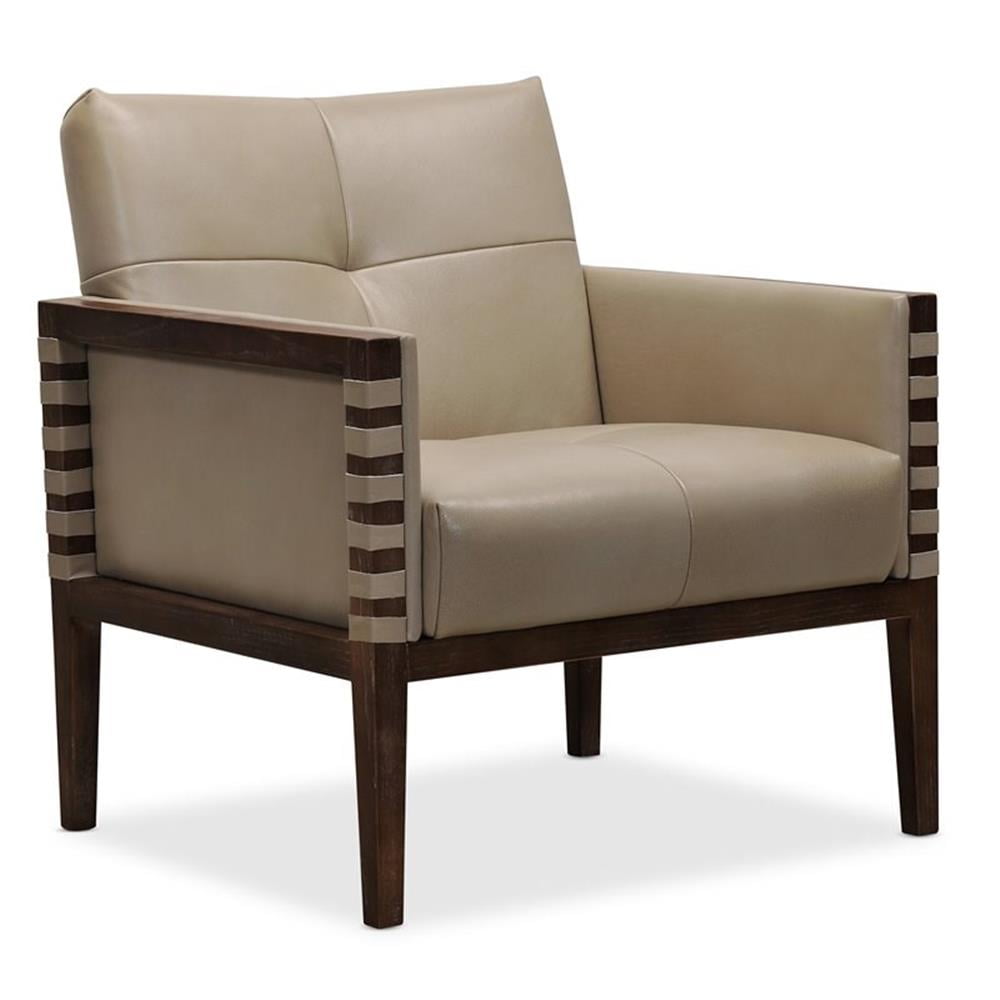 Pemberly Row Modern / Contemporary Leather Club Chair w/Wood Frame ...