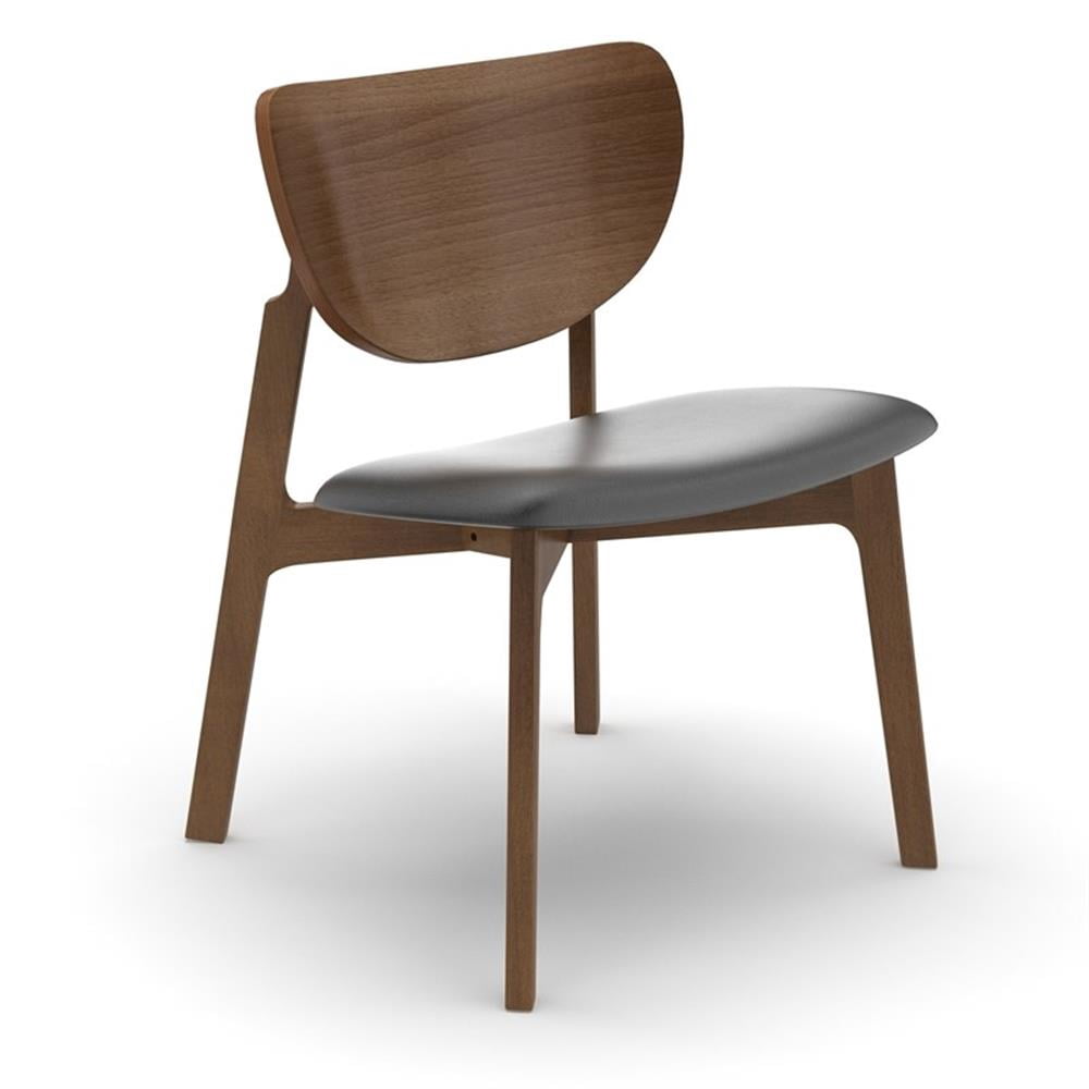 Pemberly Row Modern / Contemporary Leather Lounge Chair in Walnut ...
