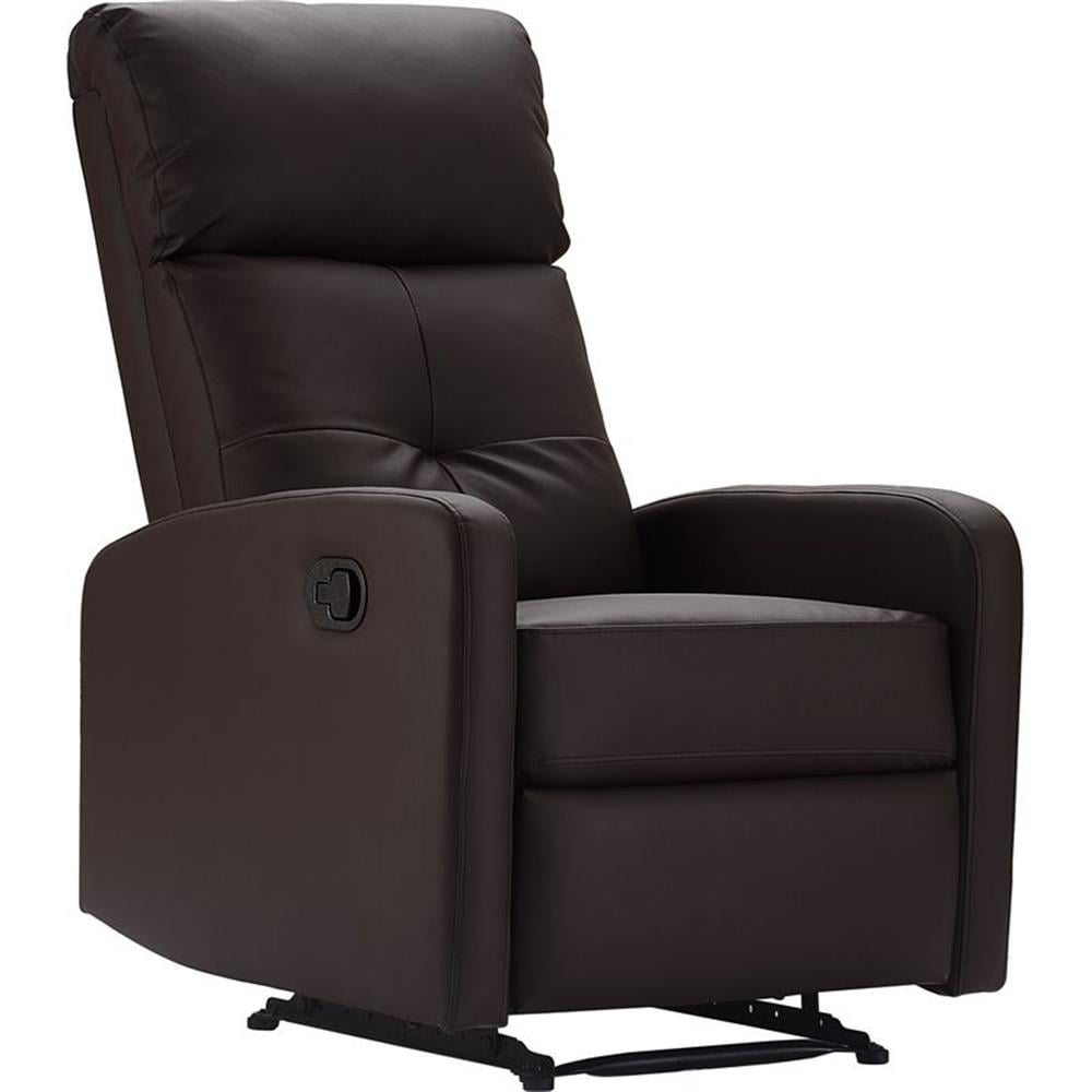 Pemberly Row Modern / Contemporary Leather Recliner Chair Dark Brown ...