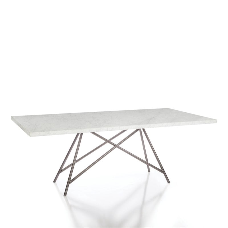 Pemberly Row Modern / Contemporary Marble Top Dining Table in Carrara ...