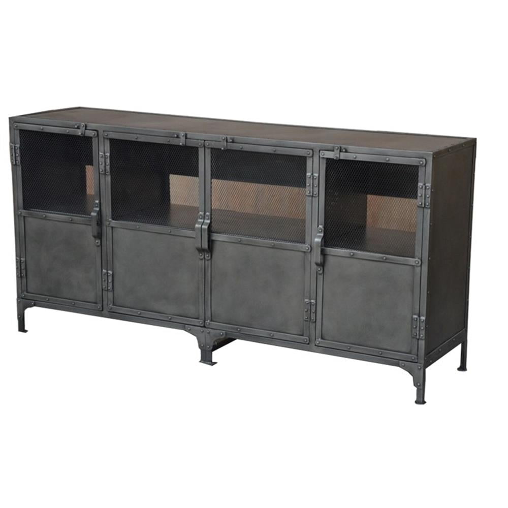 Pemberly Row Modern / Contemporary Metal Media Console in Gray 72 ...