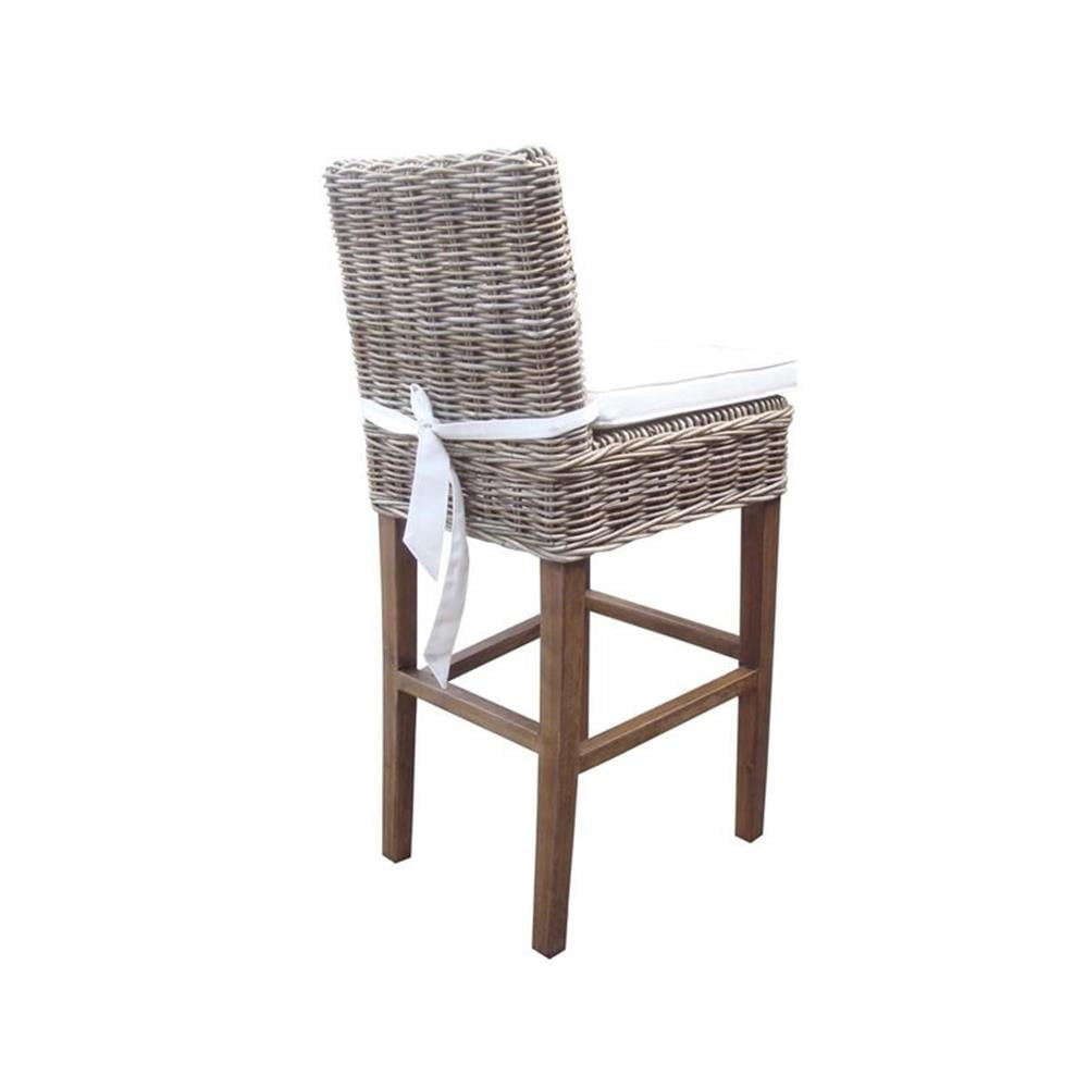 Pemberly Row Modern / Contemporary Rattan Barstool in Kubu Gray ...