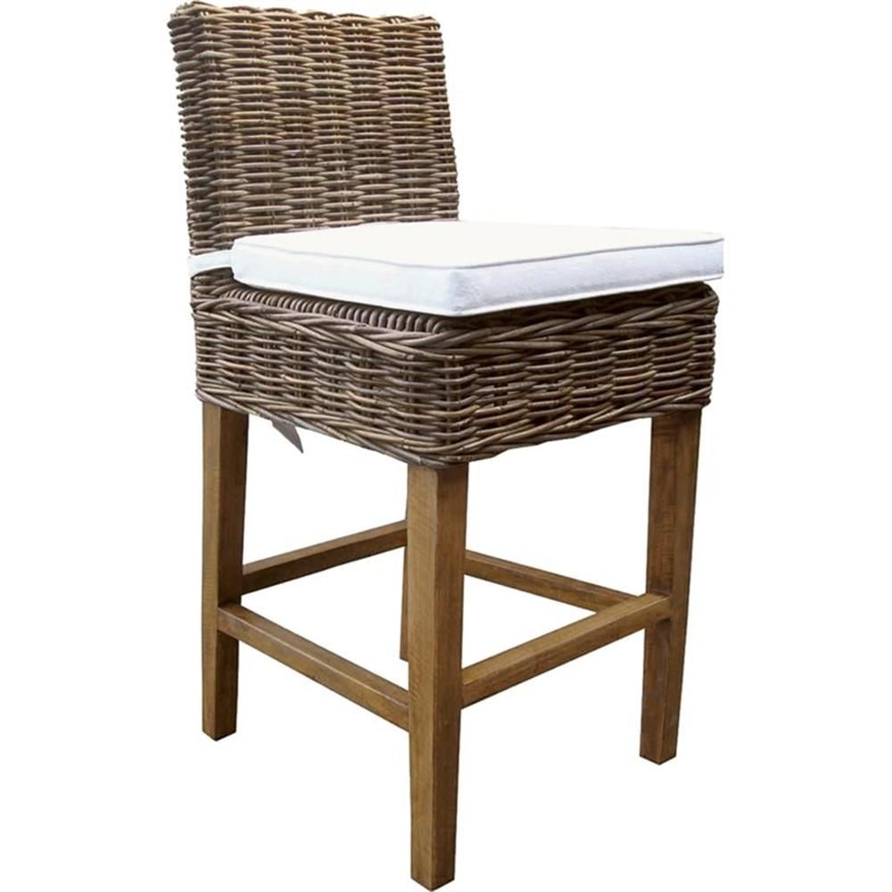 Pemberly Row Modern / Contemporary Rattan Counterstool in Kubu Gray ...