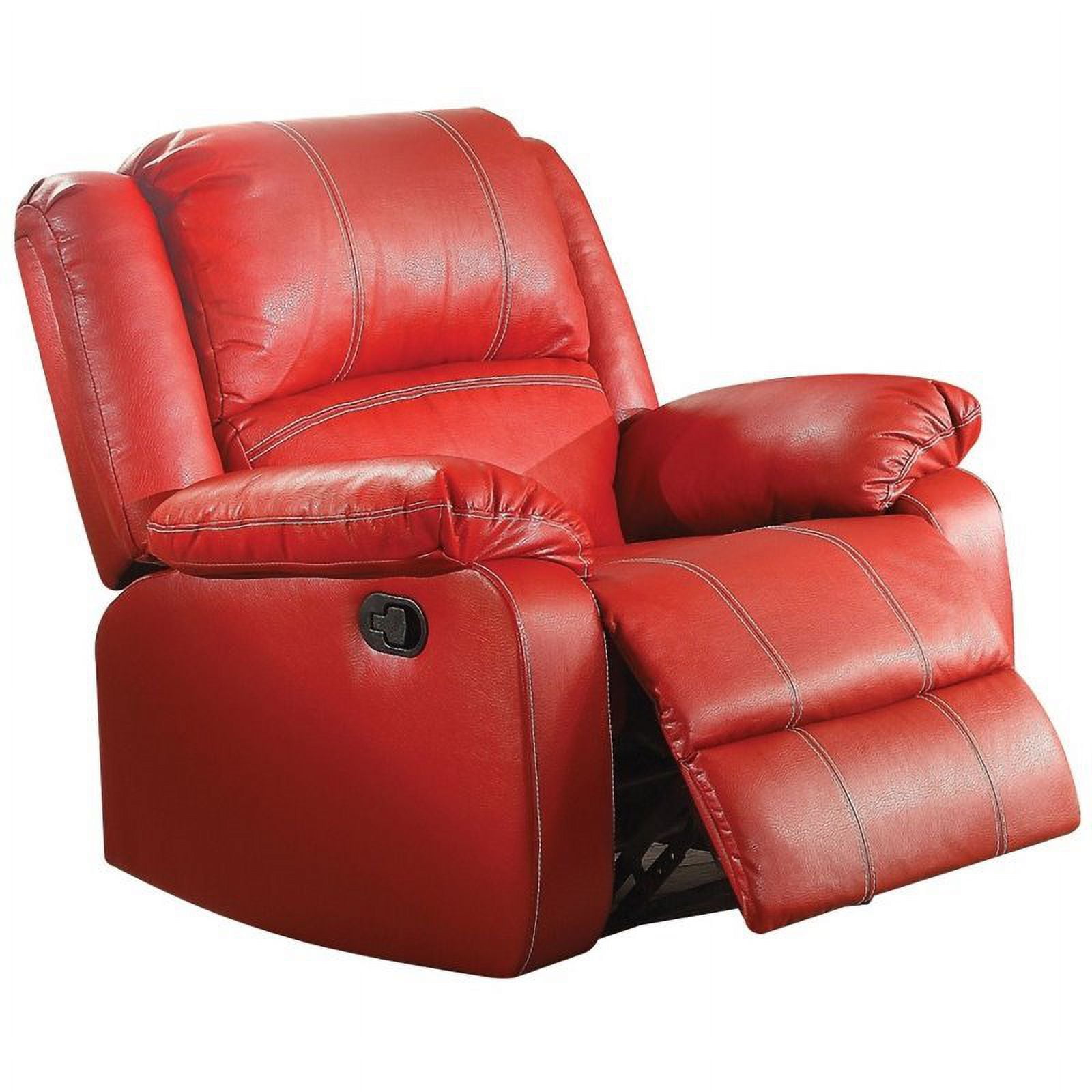 Pemberly Row Modern / Contemporary Rocker Recliner in Red PU - Walmart.com