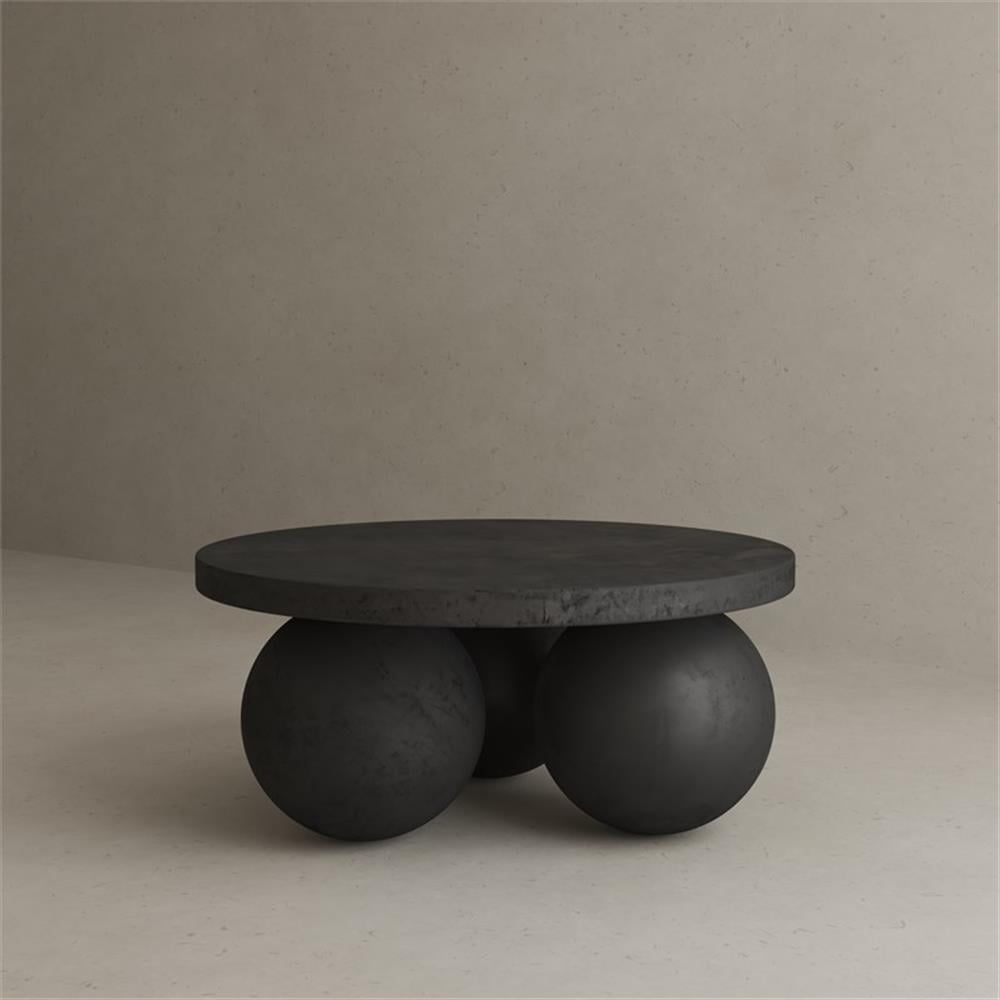 Pemberly Row Modern / Contemporary Round Coffee Table Small In Black ...