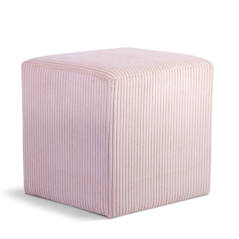 Pemberly Row Modern / Contemporary Soft Microsuede Fabric Pink Ottoman ...