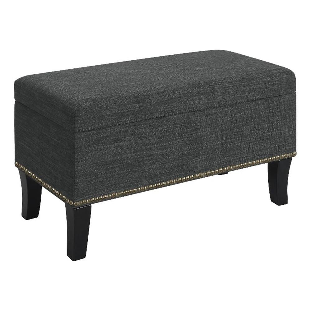 Pemberly Row Modern / Contemporary Storage Ottoman in Gray Fabric ...