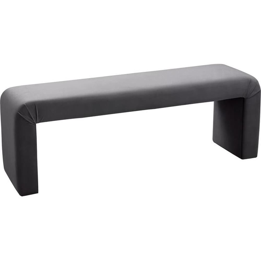 Pemberly Row Modern / Contemporary Upholstered Gray Finish Velvet Bench ...