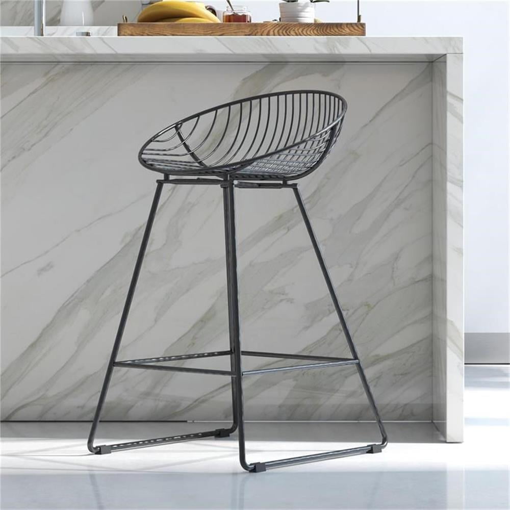 Pemberly Row Modern / Contemporary Wire Counter Stool in Black ...