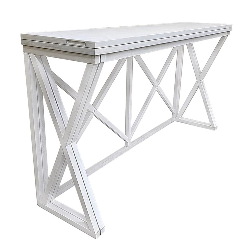 Pemberly Row Modern / Contemporary Wood Flip Top Bar Table in White ...