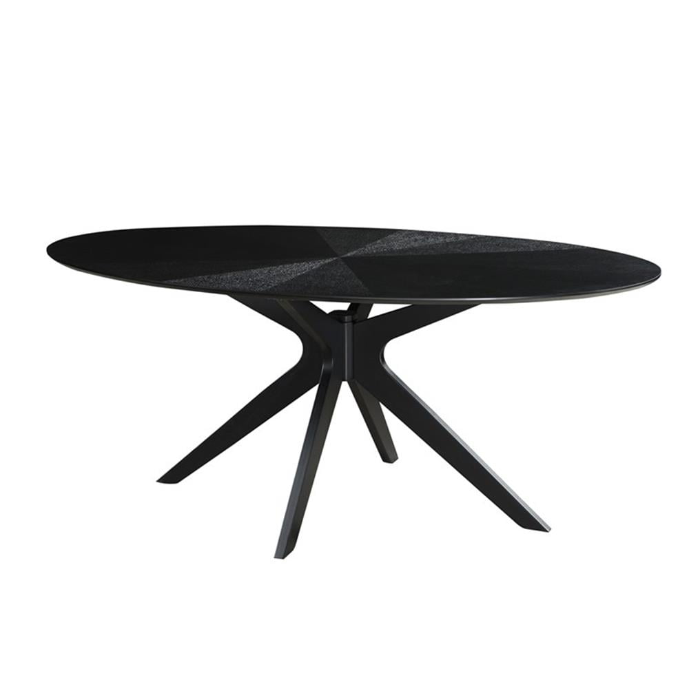 Pemberly Row Modern / Contemporary Wood Oval Dining Table in Black ...