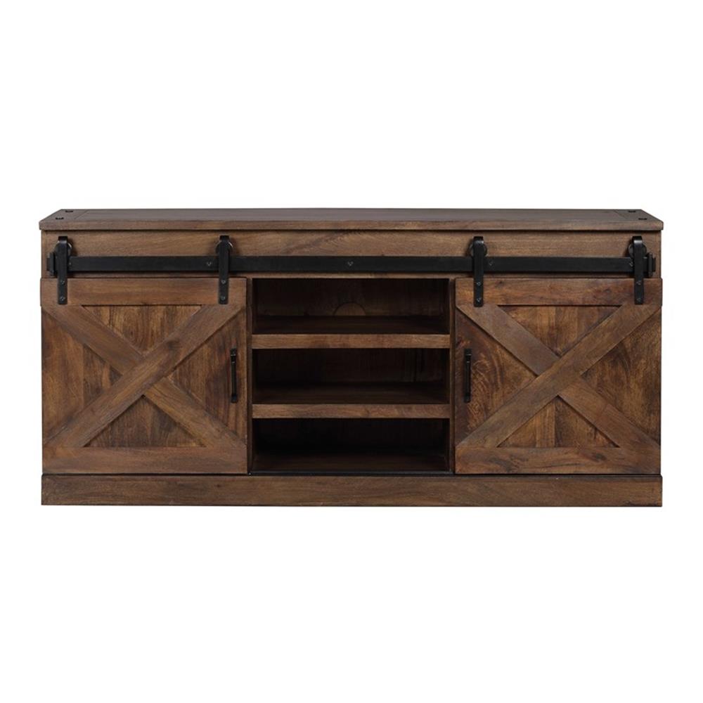 Pemberly Row Modern / Contemporay Rustic Brown Finish Console - Walmart.com