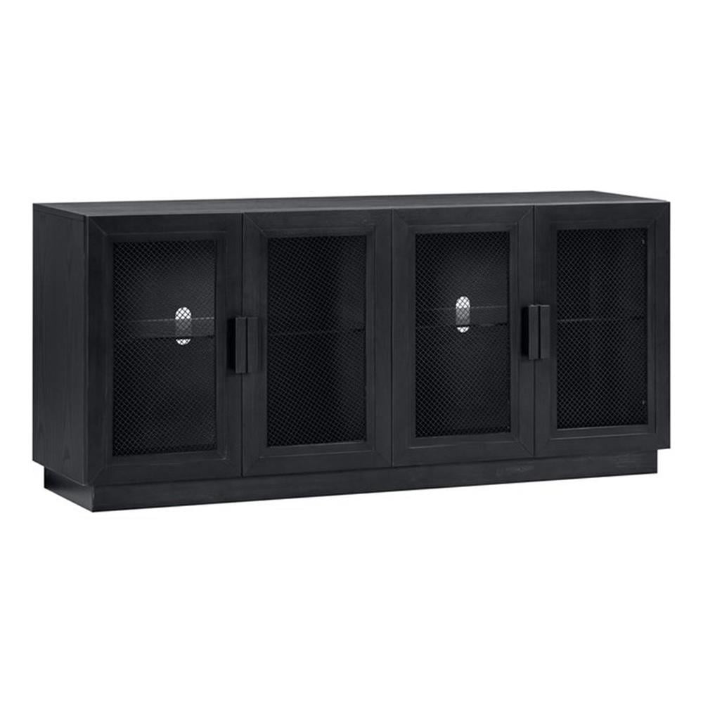 Pemberly Row Modern / Contemporay Wood Media Console in Black - Walmart.com