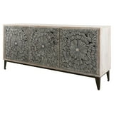 Pemberly Row Modern Crossings 72" Wood Console in Off White Finish ...