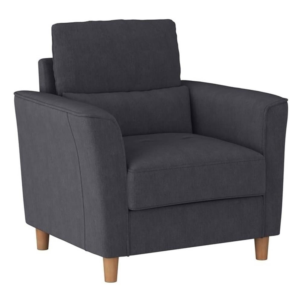 Pemberly Row Modern Dark Gray Fabric Upholstered Accent Chair And A ...