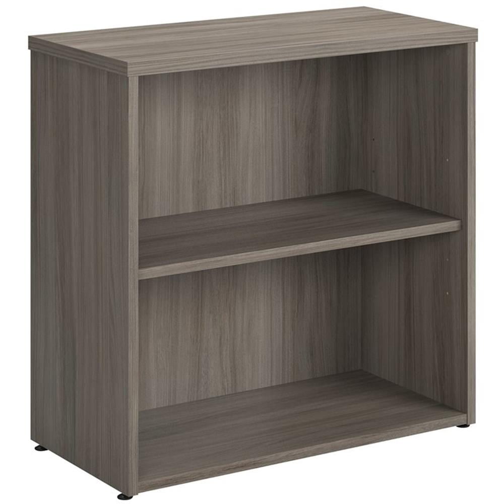 Pemberly Row Modern Engineered Wood 2-Shelf Bookcase in Elm/Brown ...