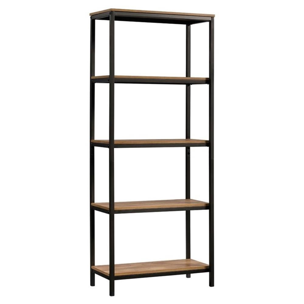 Pemberly Row Modern Engineered Wood Bookcase in Sindoori Mango/Black ...