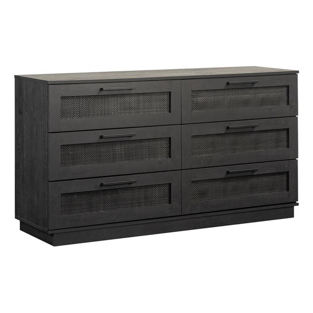 Pemberly Row Modern Engineered Wood Dresser in Raven Oak Finish ...