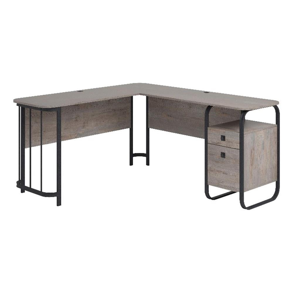 Pemberly Row Modern Engineered Wood L-Shaped Desk in Natural - Walmart.com