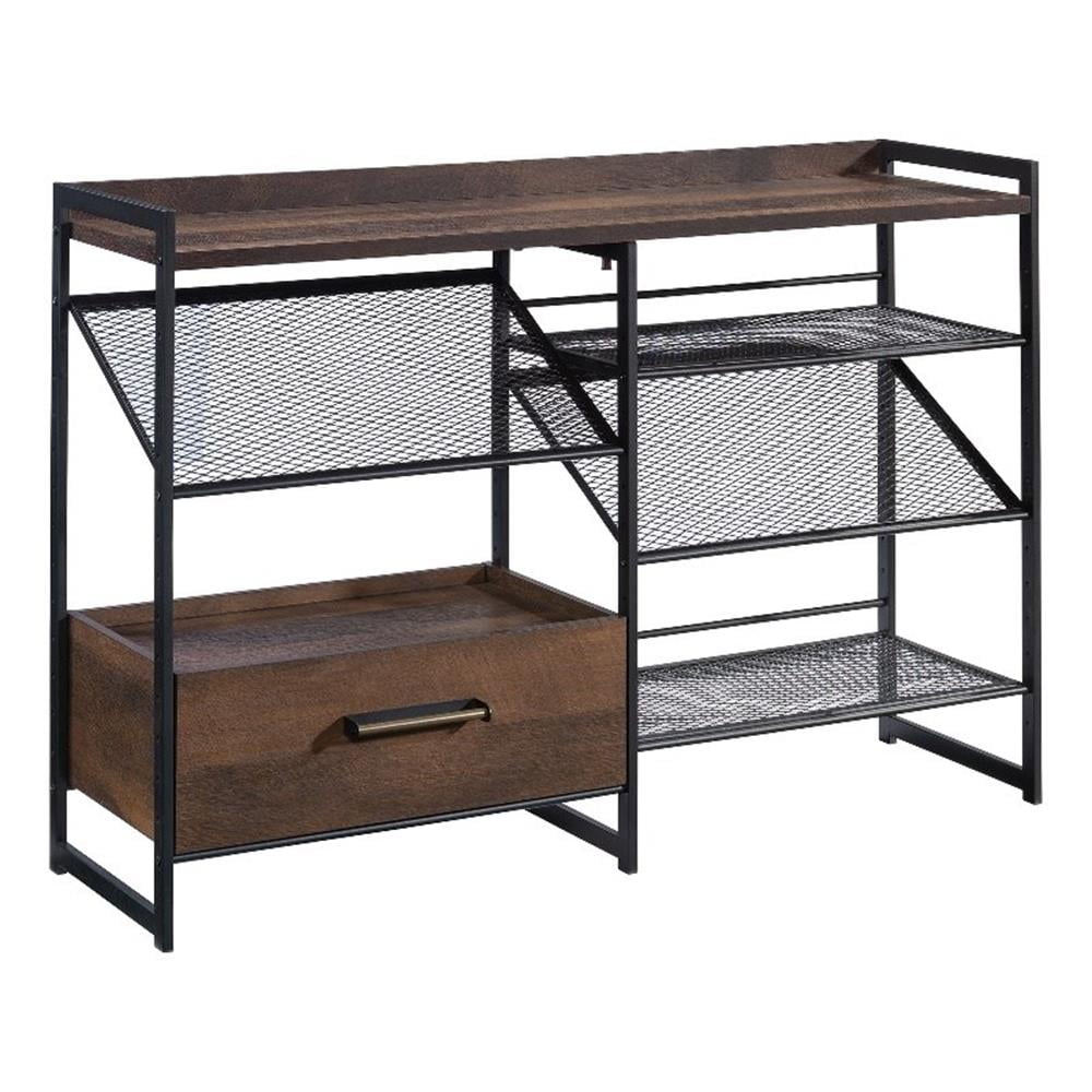 Pemberly Row Modern Engineered Wood / Metal Bookcase in Barrel Oak ...