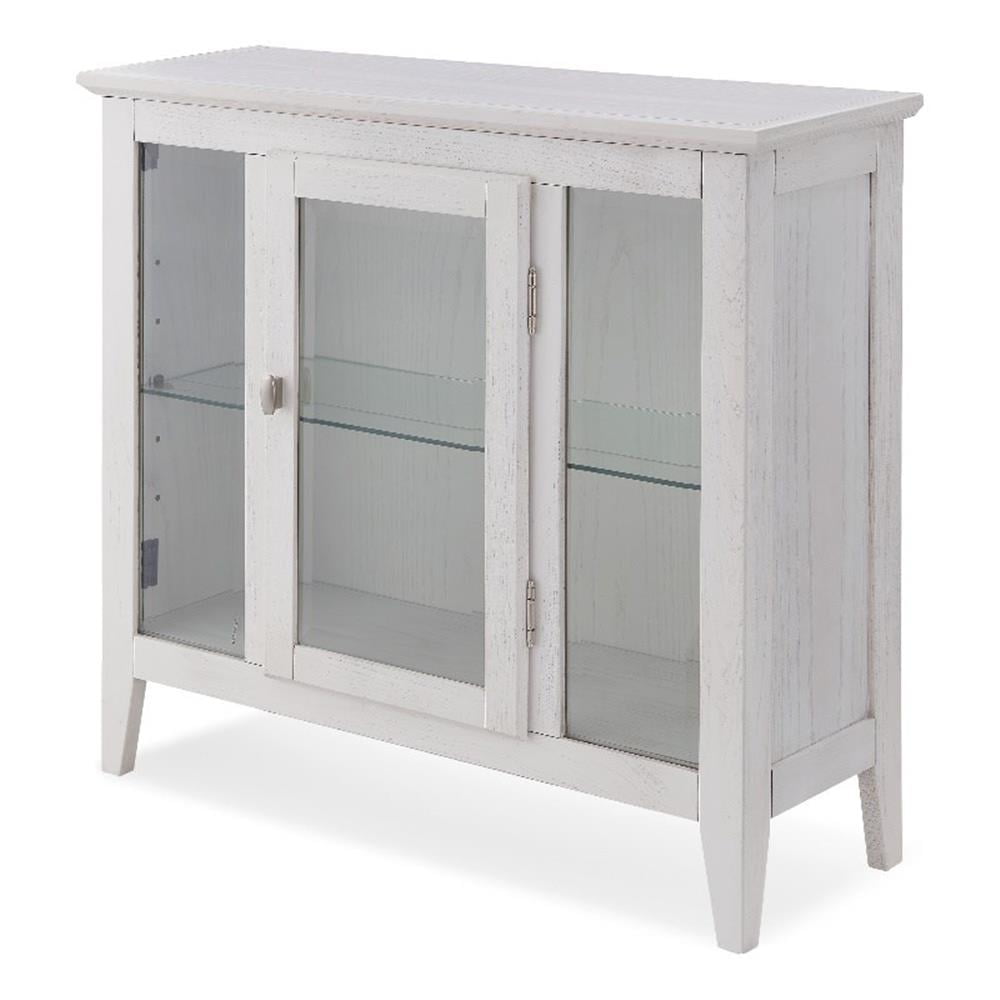 Pemberly Row Modern Entryway Wood Curio Cabinet in Weathered White ...