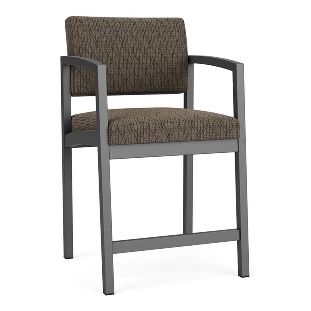 Pemberly Row Modern Fabric Hip Chair in Charcoal/Adler Peppercorn ...