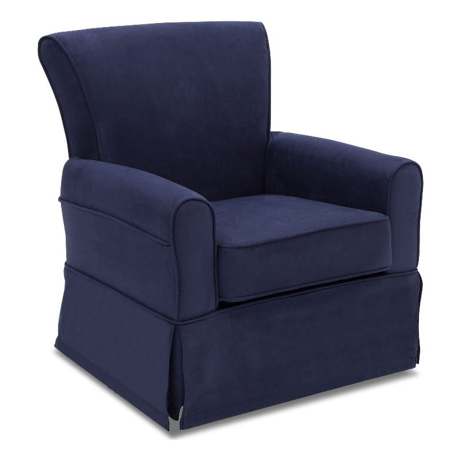 Pemberly Row Modern Fabric Swivel Glider Rocker Chair in Navy - Walmart.com