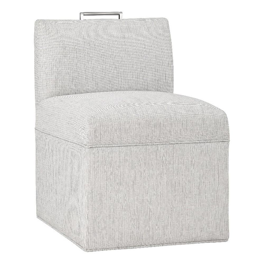 Pemberly Row Modern Fabric Upholstered Caster Chair in Sea Oat Beige ...