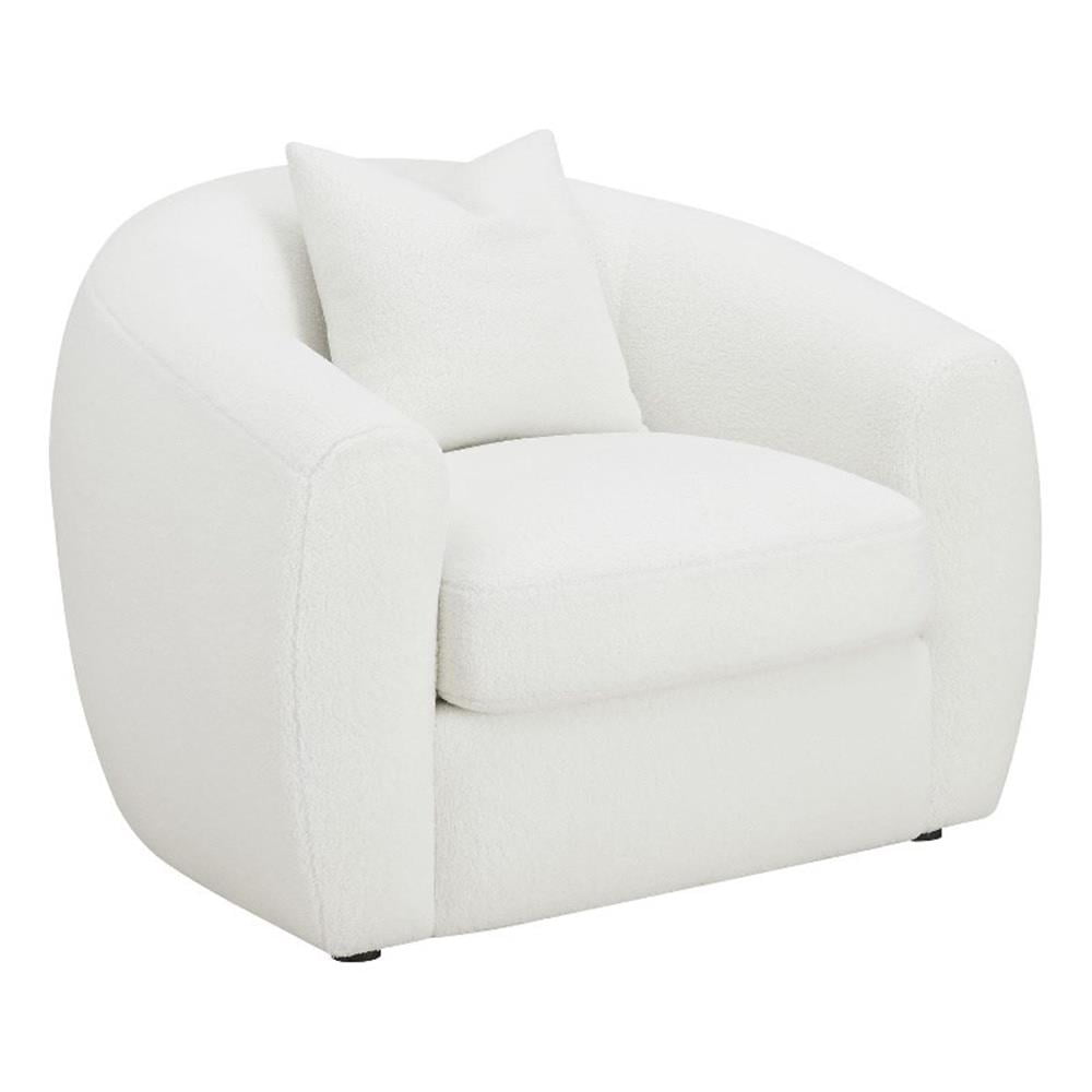 Pemberly Row Modern Fabric Upholstered Tight Back Chair White - Walmart.com