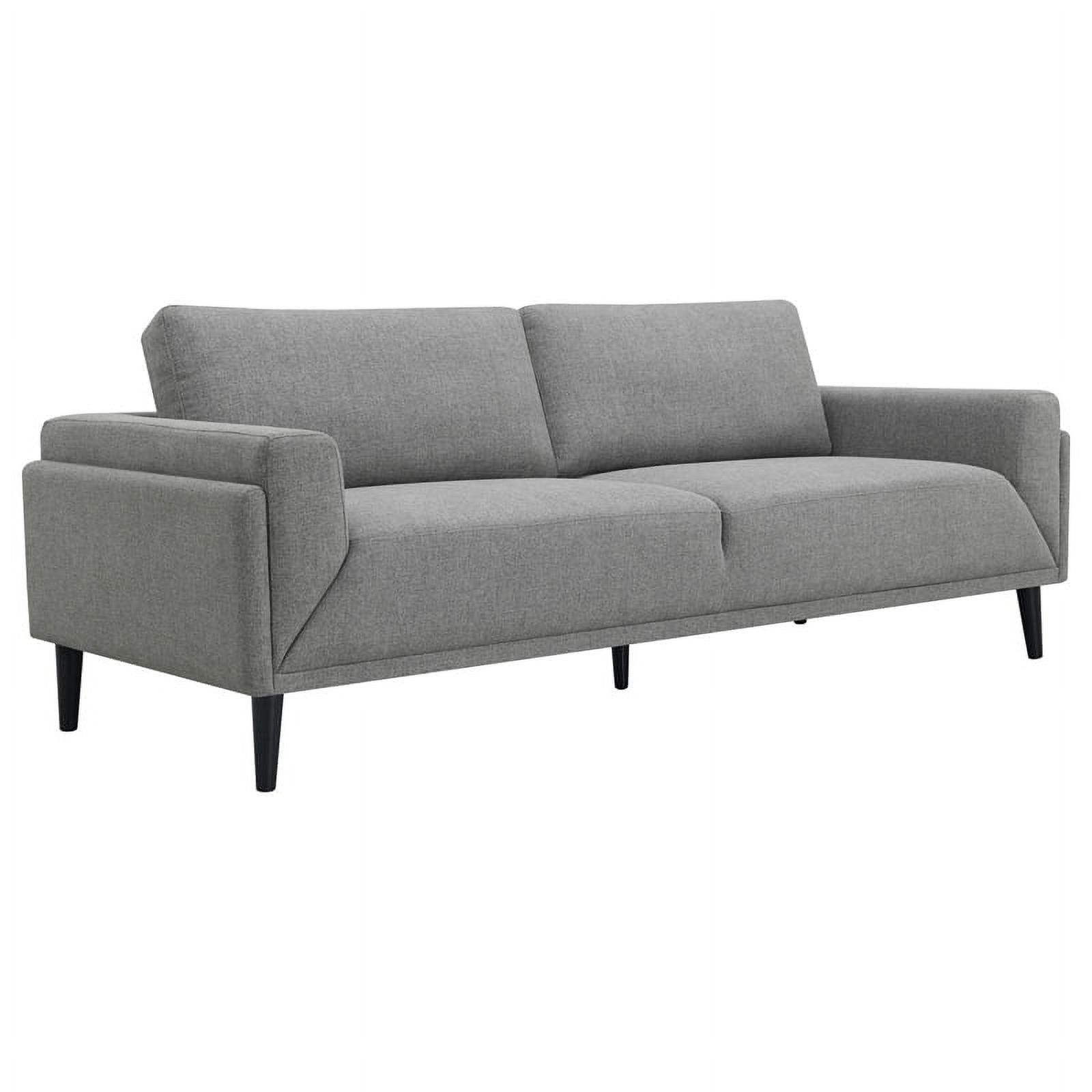 Pemberly Row Modern Fabric Upholstered Track Arms Sofa in Gray ...