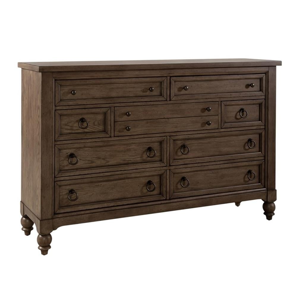 Pemberly Row Modern Farmhouse 9 Drawer Dresser - Dusty Taupe - Walmart.com
