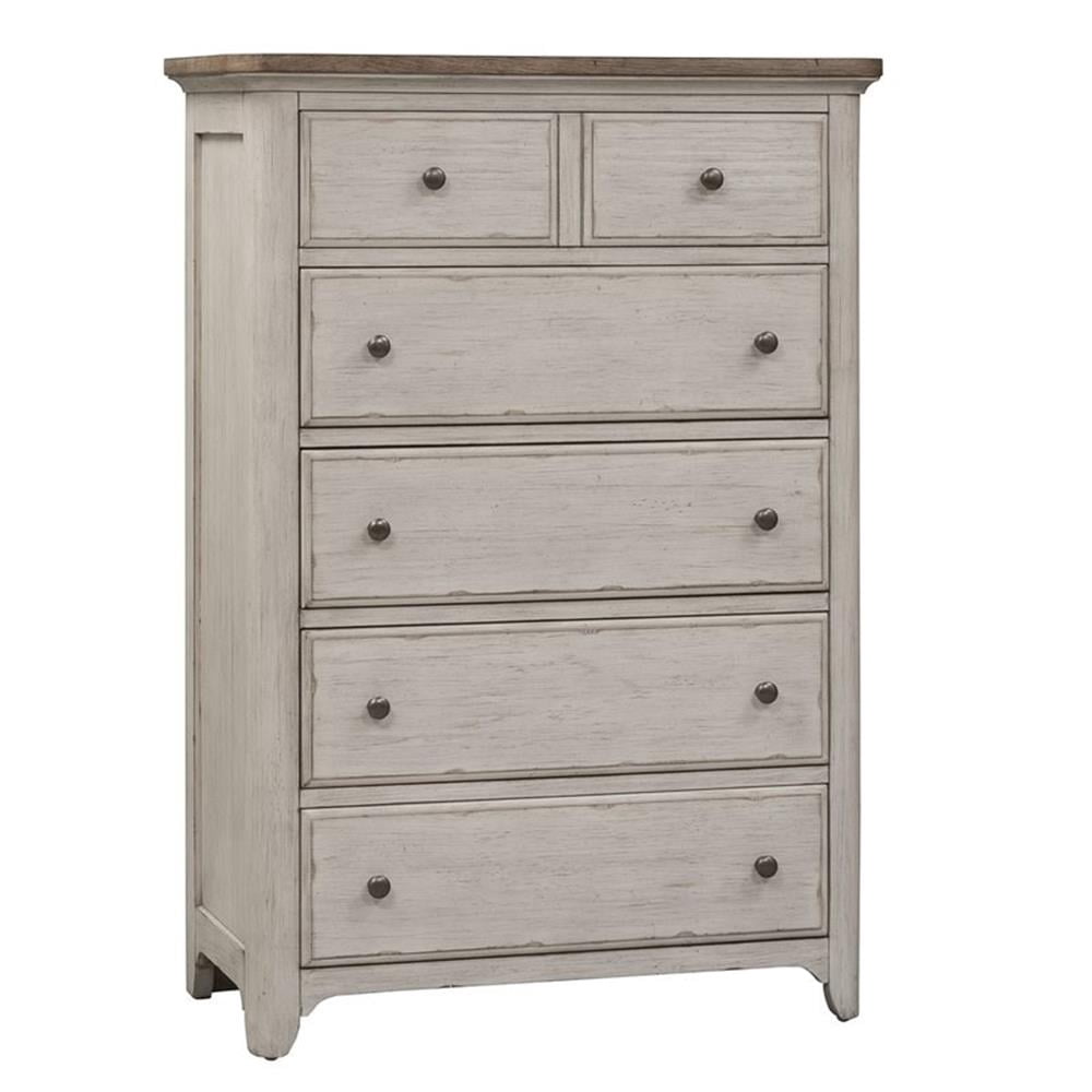 Pemberly Row Modern Farmhouse Reimagined White 5 Drawer Chest - Walmart.com