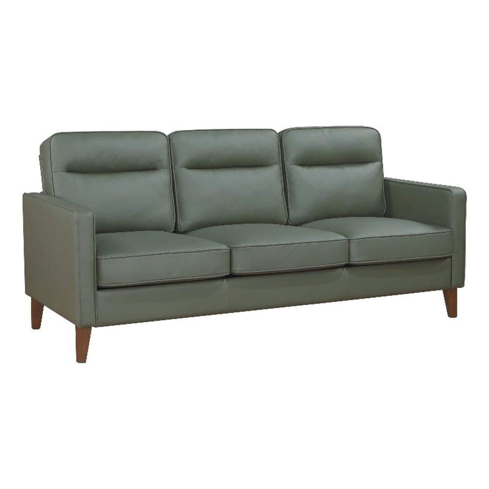 Pemberly Row Modern Faux Leather Upholstered Track Arms Sofa Green ...