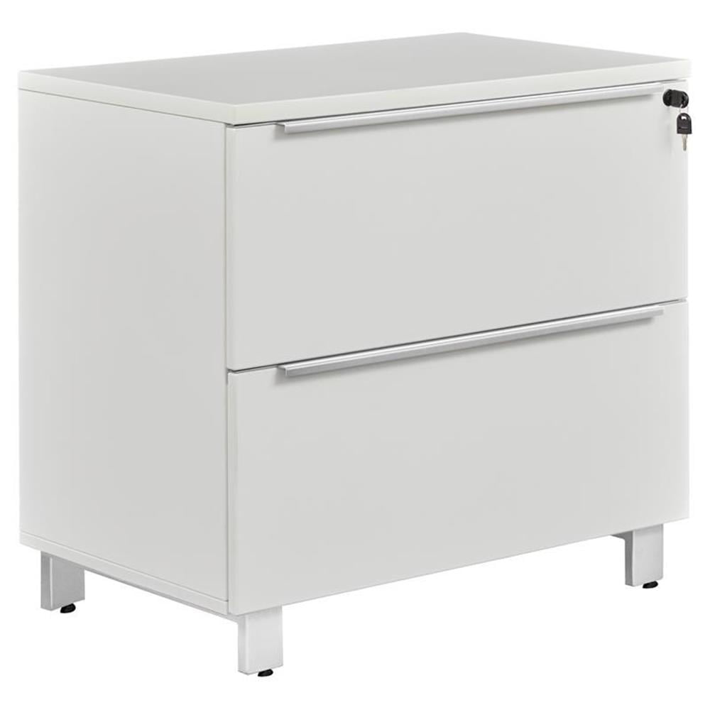Pemberly Row Modern Lateral File Cabinet with 2 Drawers in White ...