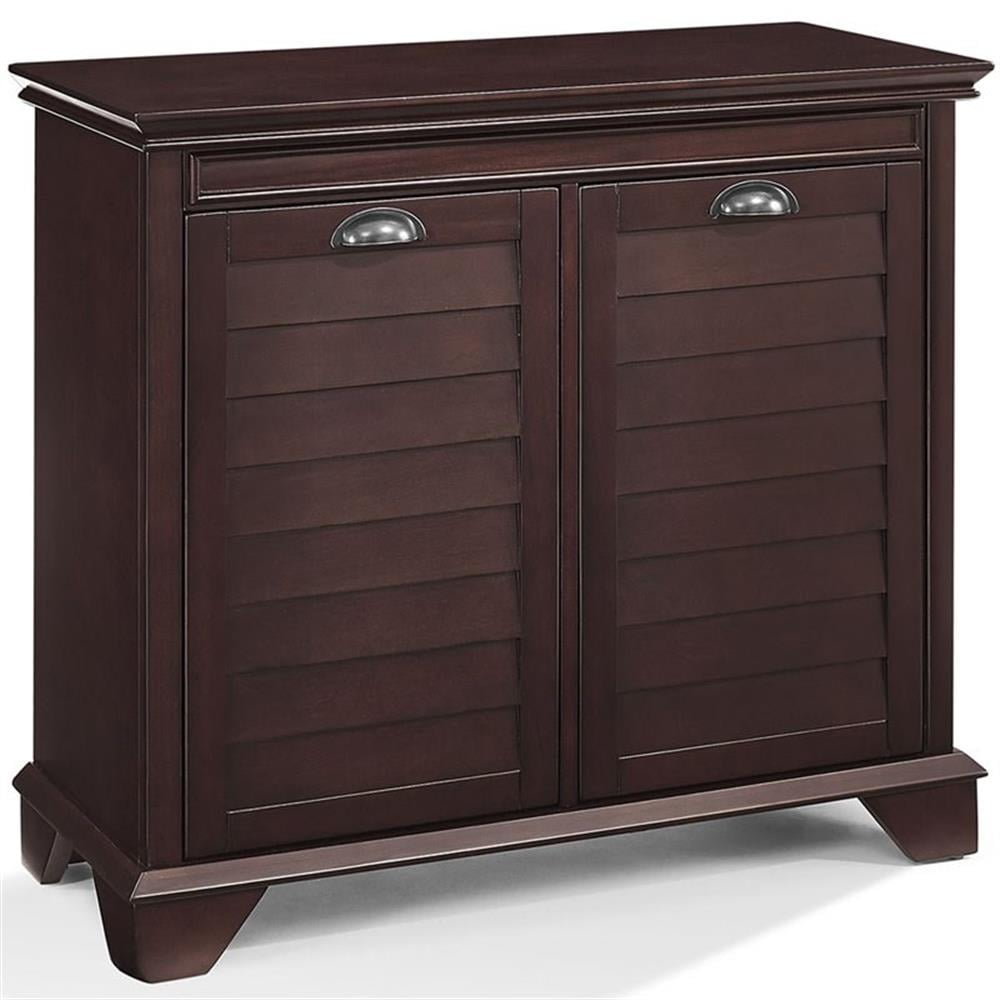 Pemberly Row Modern MDF/Solid Wood Laundry Hamper in Espresso - Walmart.com