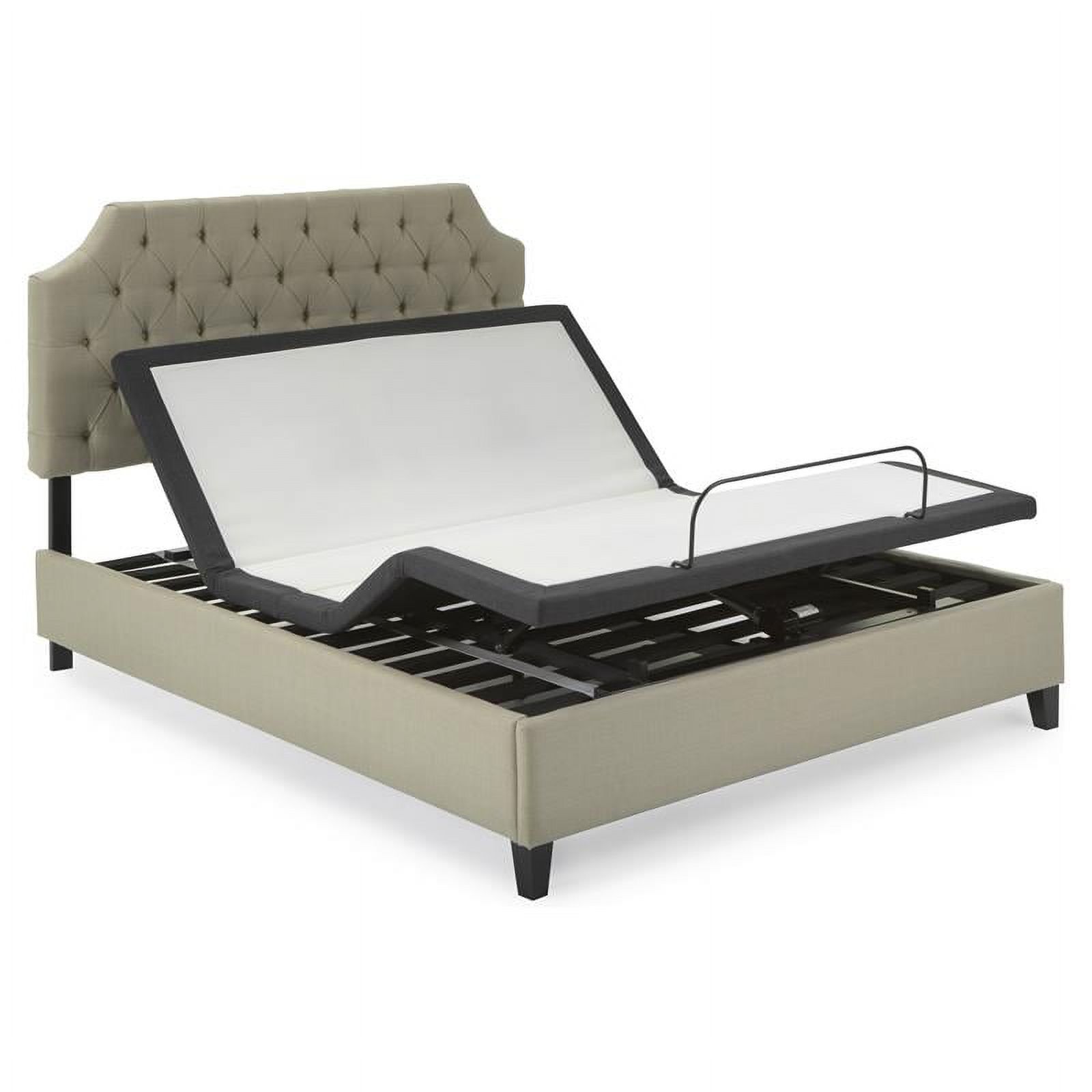 Pemberly Row Modern Metal Model Z Adjustable Queen Bed Base in Black ...