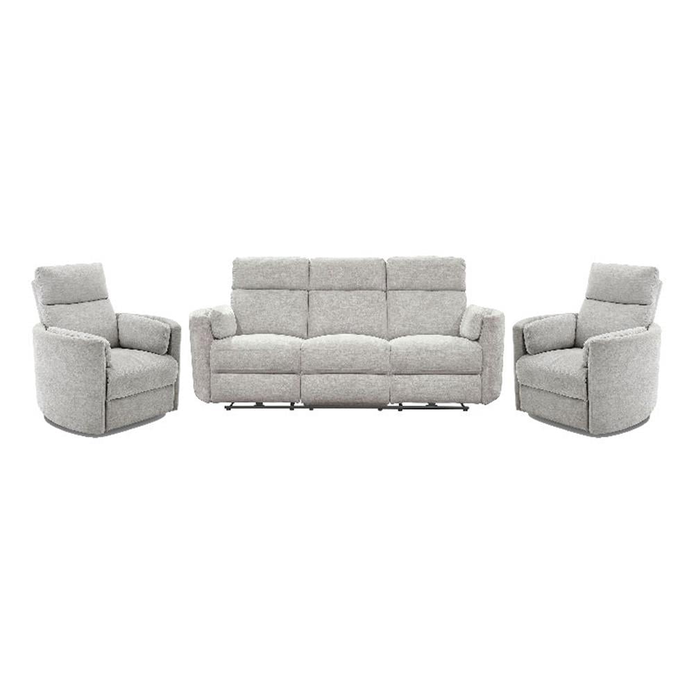 Pemberly Row Modern Mineral Power Glider Reclining Sofa and Two Glider ...