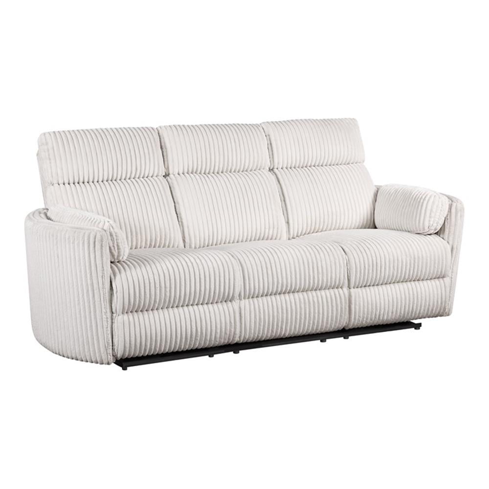 Pemberly Row Modern Modern Fabric Power Glider Reclining Sofa in Ivory - Walmart.com