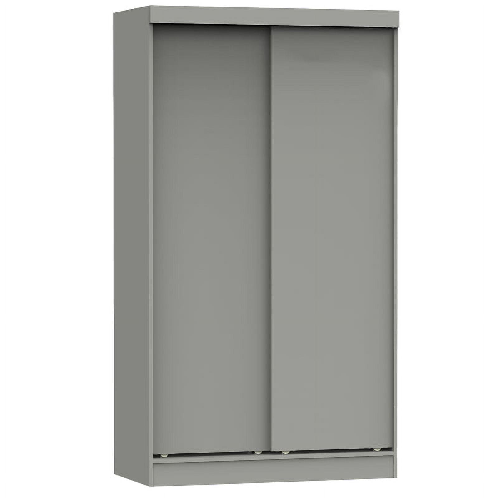 Pemberly Row Modern Modern Wood Double Sliding Door Wardrobe in Light ...
