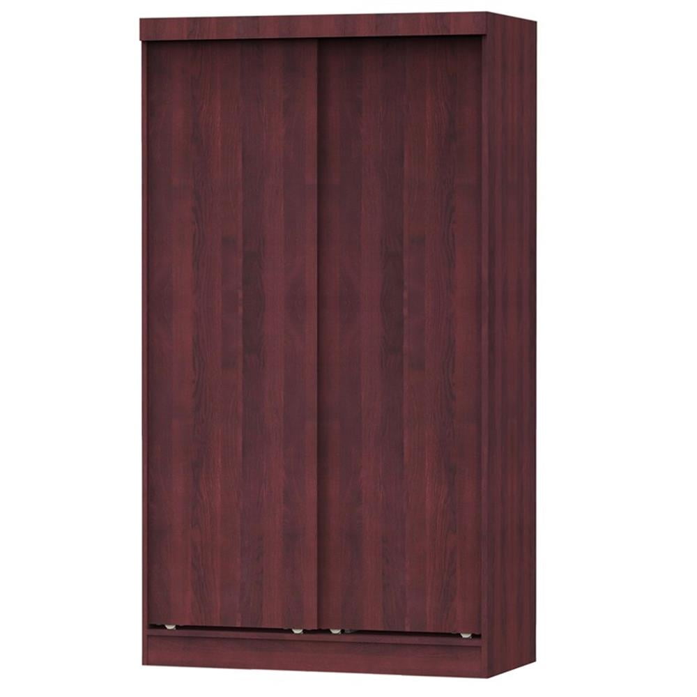 Pemberly Row Modern Modern Wood Double Sliding Door Wardrobe in ...