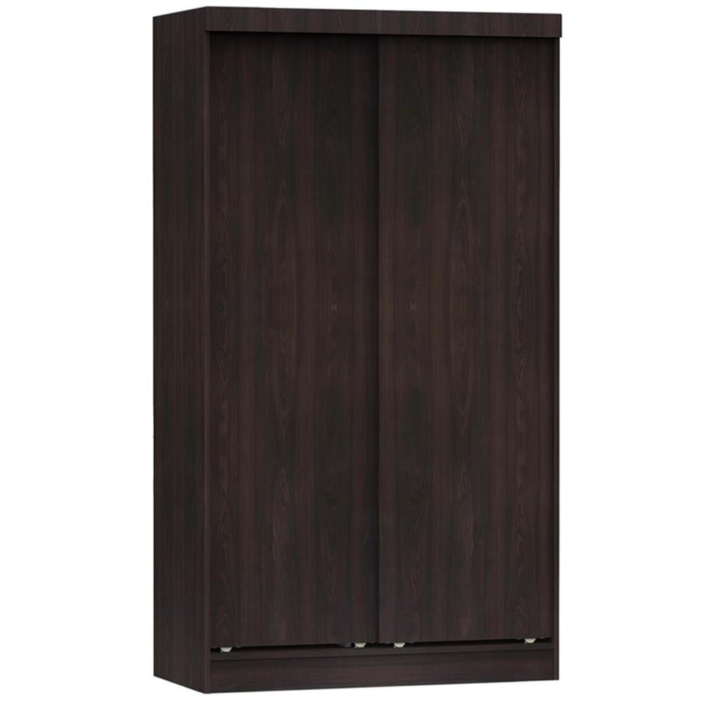 Pemberly Row Modern Modern Wood Double Sliding Door Wardrobe in Tobacco ...