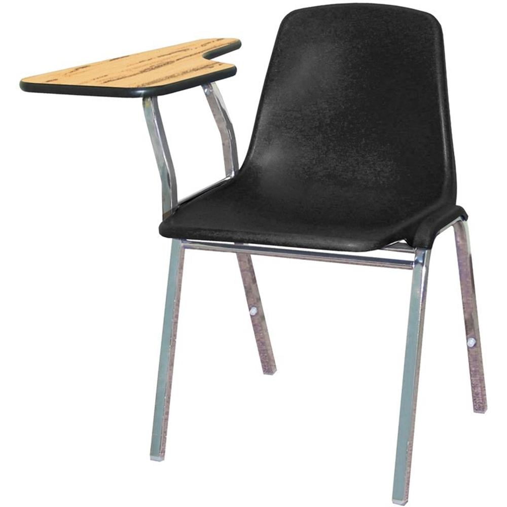 Pemberly Row Modern Modern Wood Left Tablet Arm for in Light Oak/Chrome ...