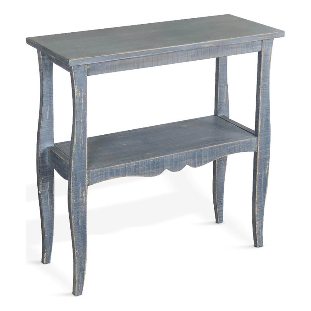 Pemberly Row Modern Ocean Blue Solid Wood and Veneers Side Table ...