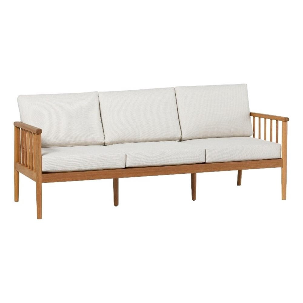 Pemberly Row Modern Outdoor Solid Wood Spindle Style Triple Lounge ...