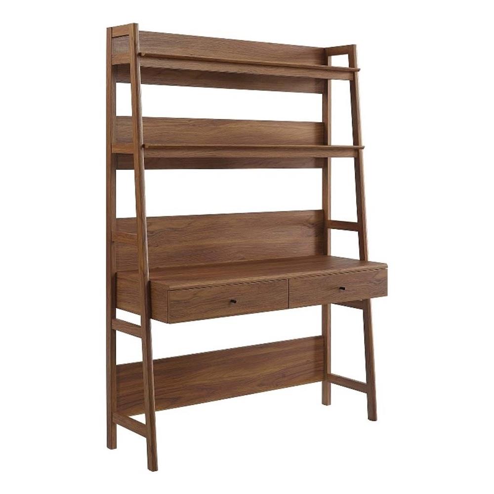Pemberly Row Modern Particleboard and MDF Office Desk in Walnut ...