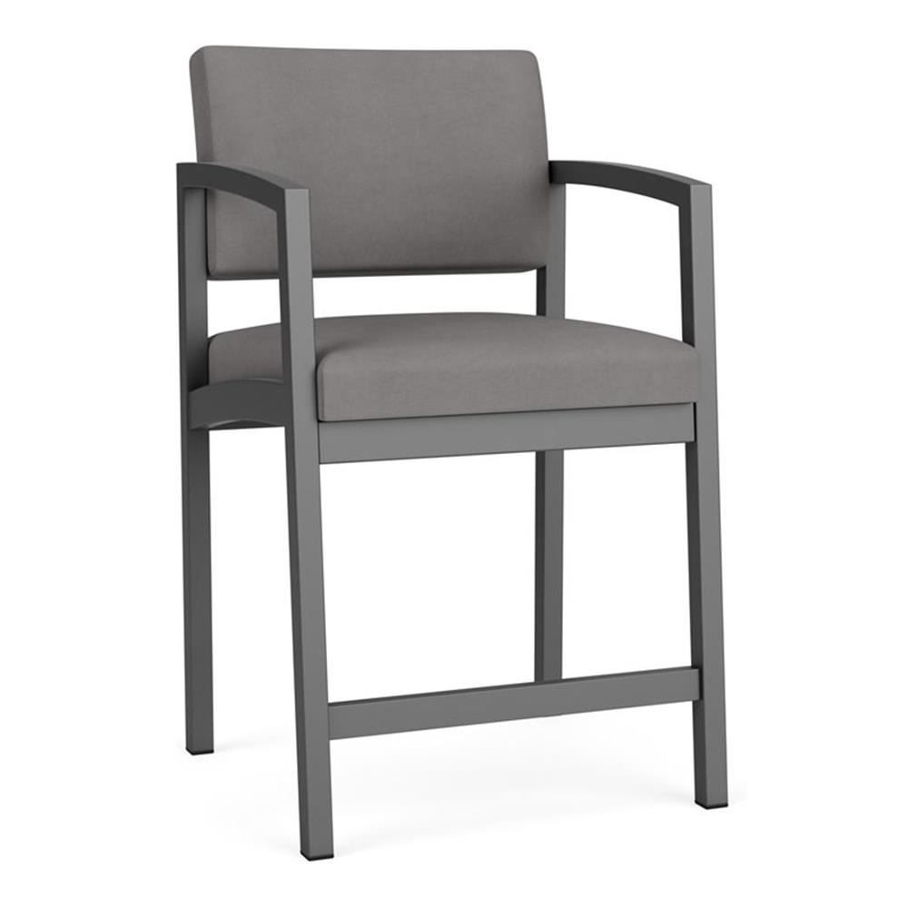 Pemberly Row Modern Polyurethane Hip Chair in Charcoal/Castillo Metal ...