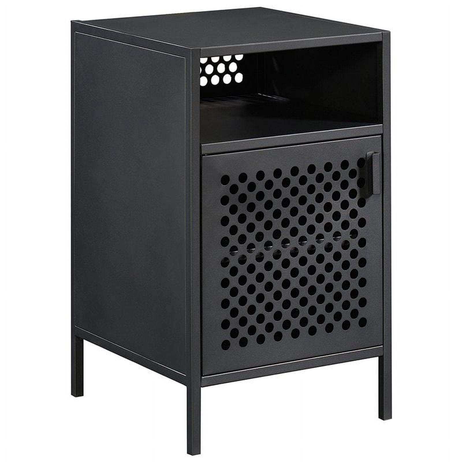 Pemberly Row Modern Powered Coated Metal Night Stand in Black - Walmart.com