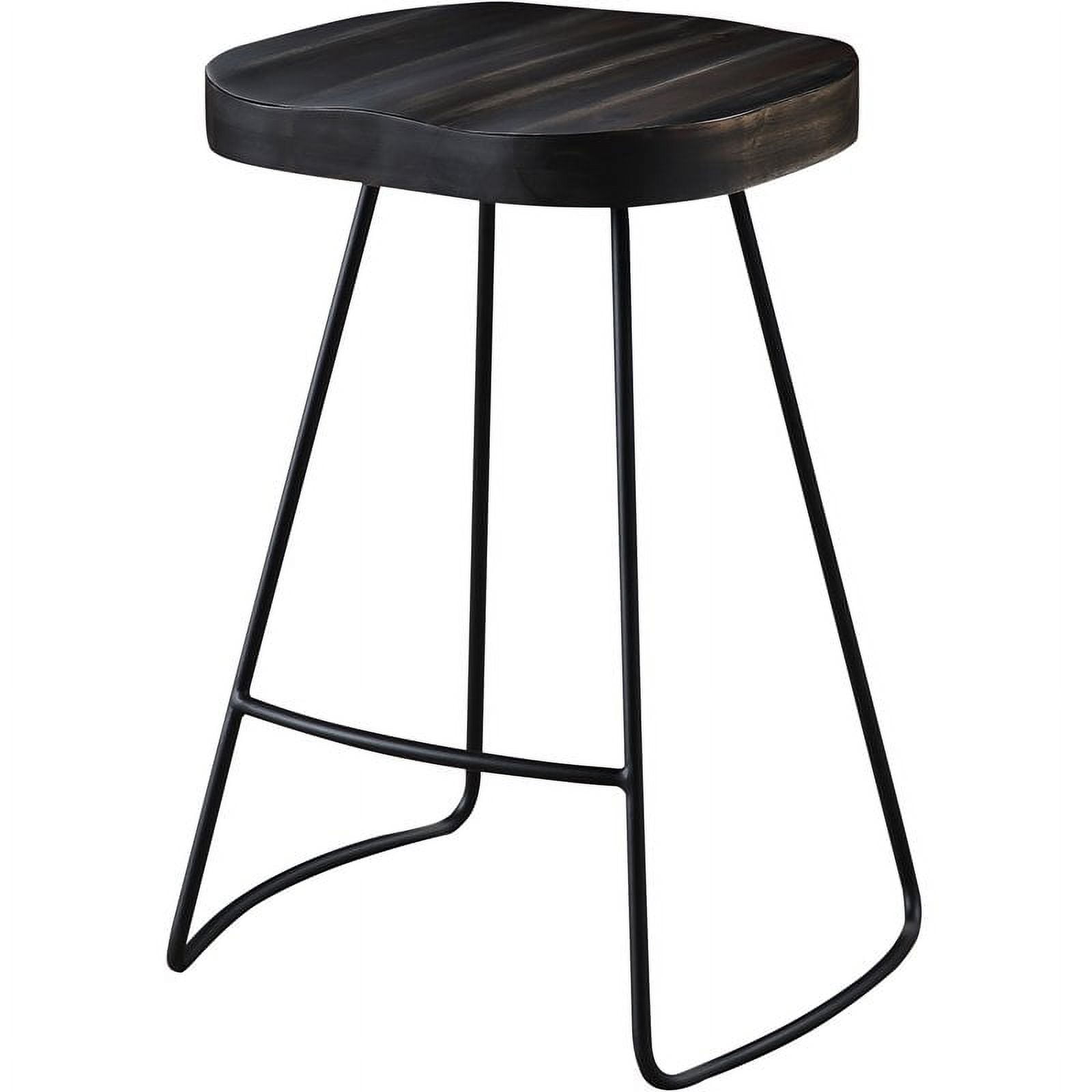 Pemberly Row Modern Ridge Brown Pine Wood Vintage Swivel Stool ...